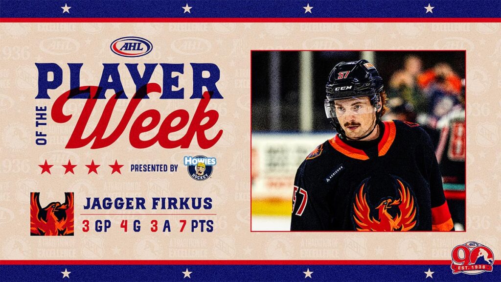 Firebirds’ Firkus named AHL Player of the Week | TheAHL.com | The ...
